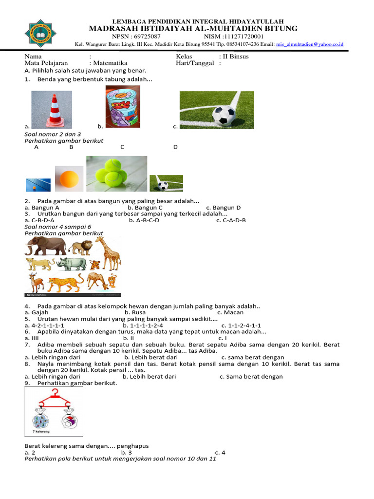 SOAL MATEM 2 BINSUS Sem 2 | PDF | Griya & Taman | Seni