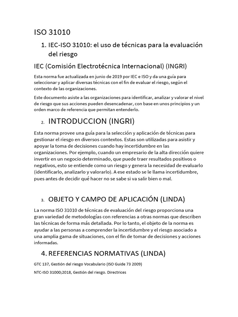 Iso 31010 Exposicion | PDF | Toma de decisiones | Riesgo
