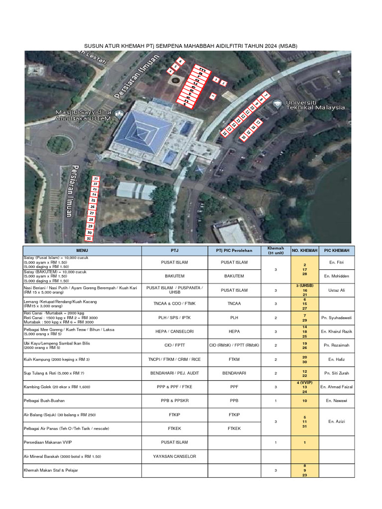 Maps MSAB (Layout Khemah) | PDF