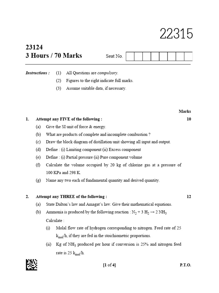 22315-2023-Winter-Question-Paper (Msbte Study Resources) | PDF | Ammonia | Ethylene