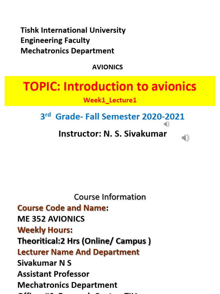 Week 1 Introduction To Avionics | PDF | Avionics | Aerospace