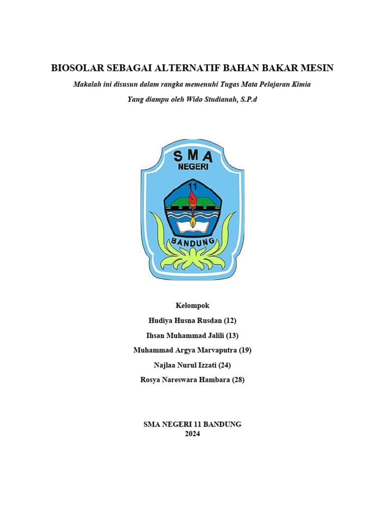 Biosolar B30: Energi Terbarukan Alternatif | PDF