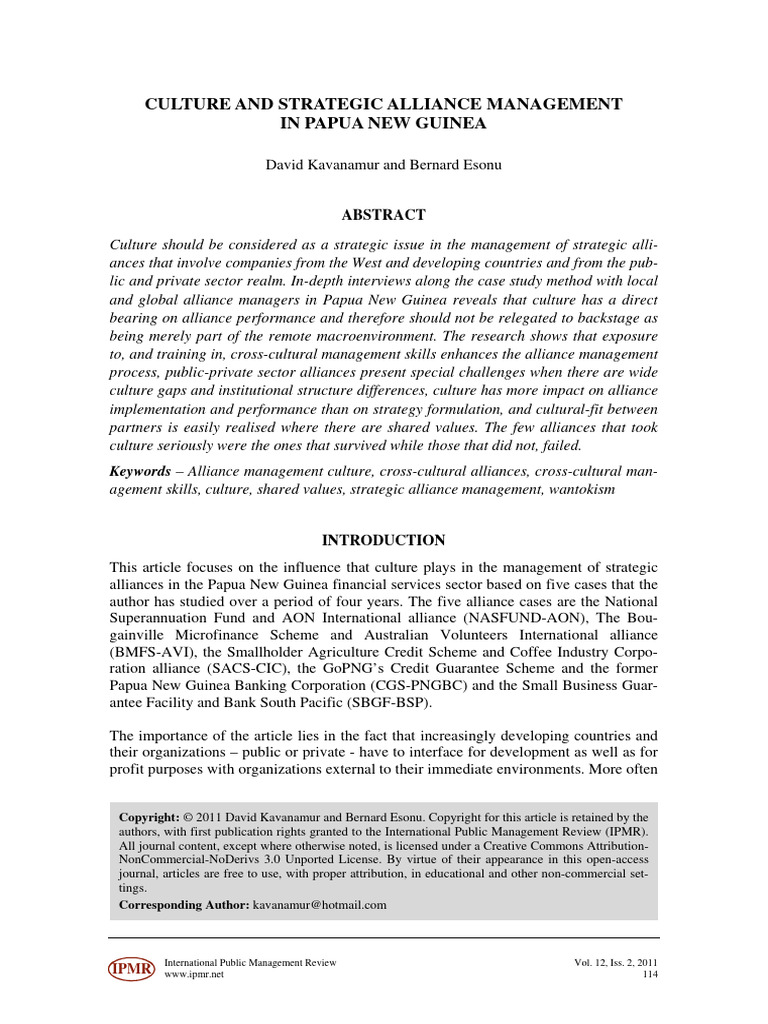 Culture and Strategic Alliance Managemen | PDF | Banks | Interest