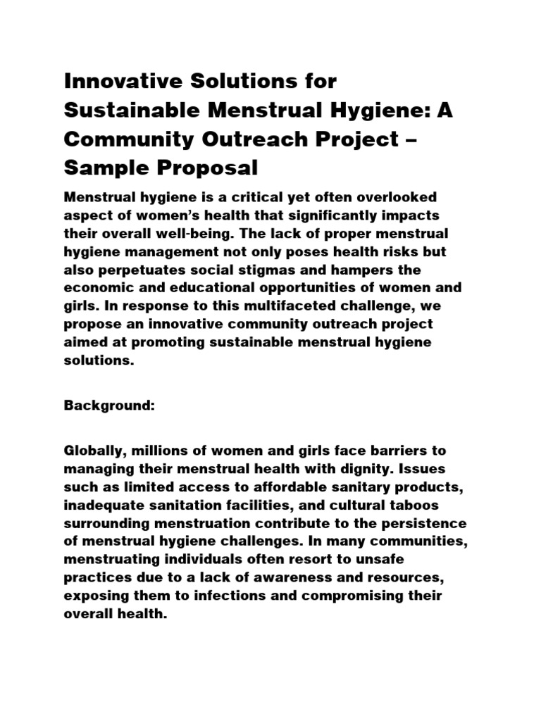 Innovative Solutions For Sustainable Menstrual Hygiene | PDF | Sustainability