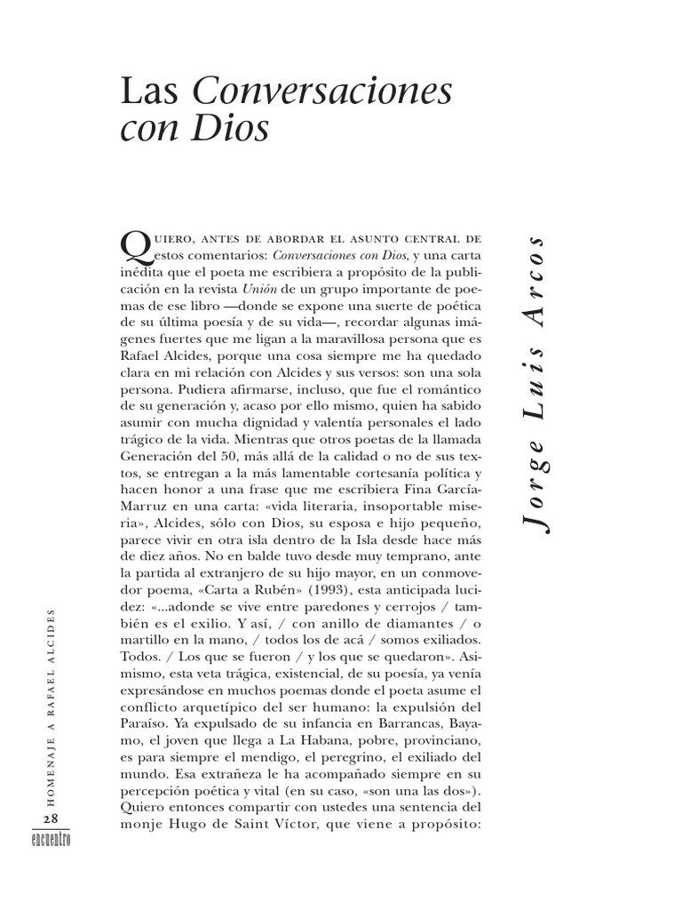 Las Conversaciones Con Dios | PDF | Poesía