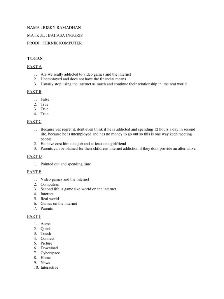 Tugas Bahasa Inggris Rizky Ramadhan | PDF
