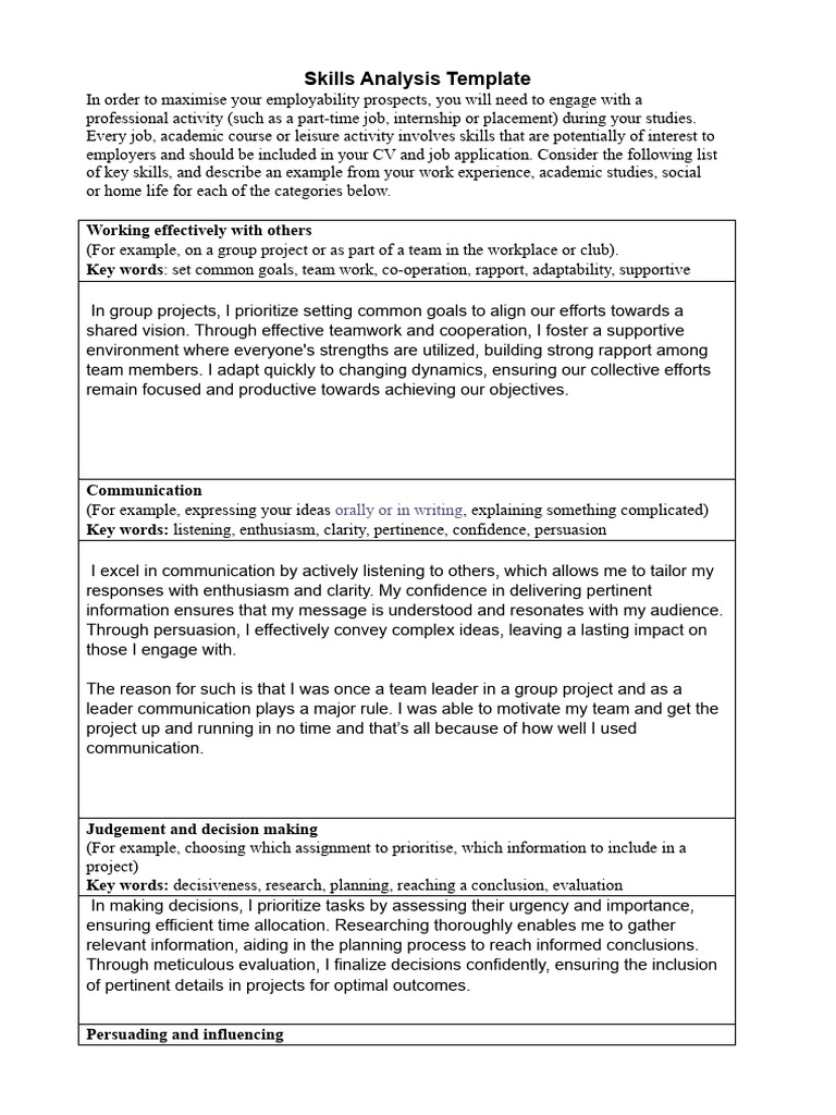 4COSC003W - Tutorial Week 8 - Skills Analysis - 22 | PDF | Leadership ...