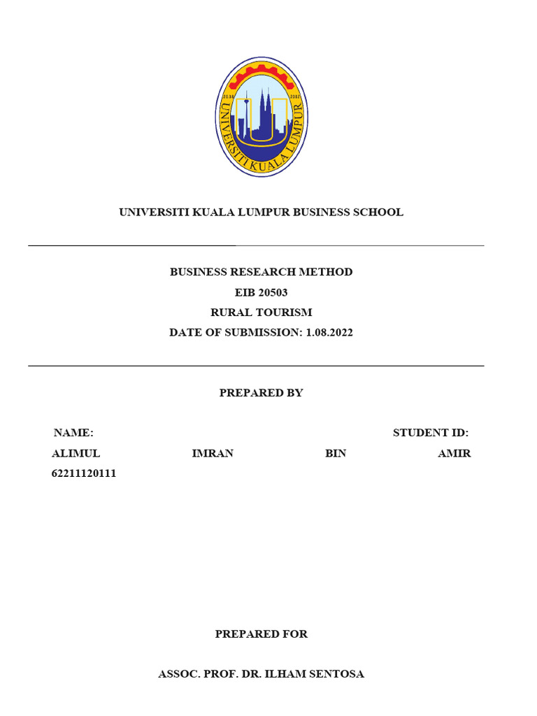 BRM Individual Assignment (Alimul Imran Bin Amir) (62211120111) 1# | PDF | Survey Methodology ...