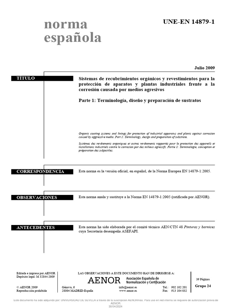 Norma EN 14879-1 sobre recubrimientos | PDF | Acero | Tubería ...