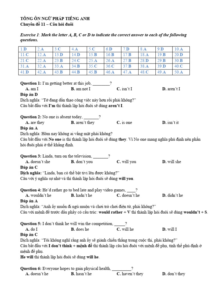 CD11 Exercise 1 KEY | PDF