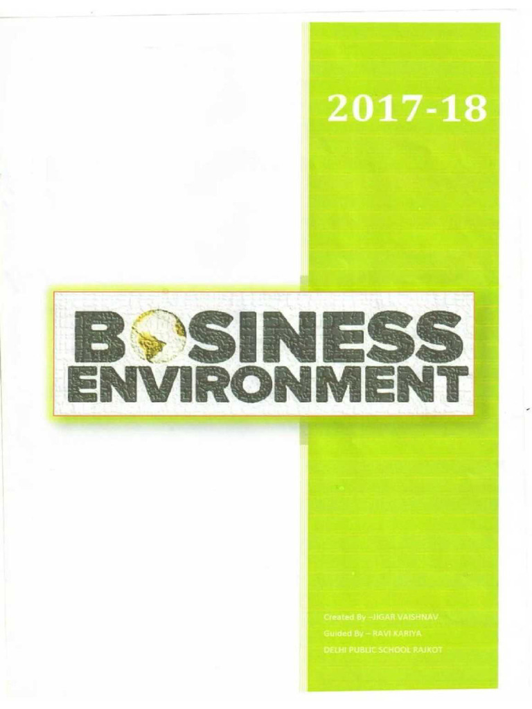 Business Environment Project Work Class 12th | PDF