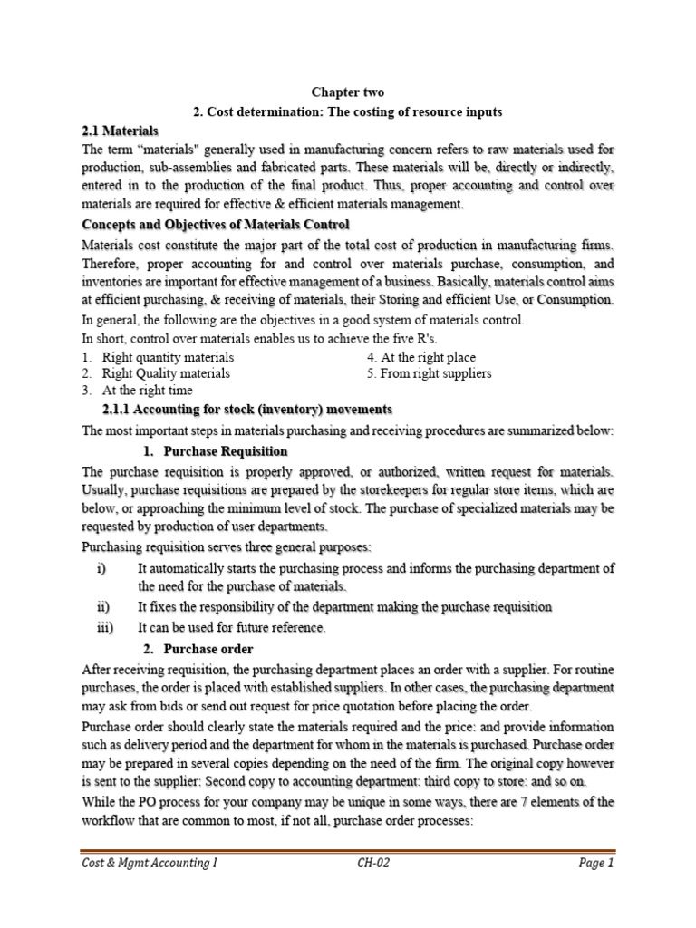 Chapter-2-Cost Determination The Costing of Resource Inputs | PDF | Labour Economics | Cost Of ...