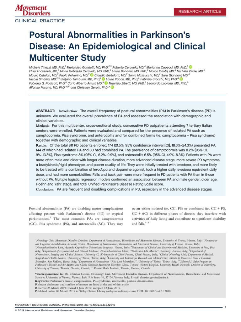 10 1002@mdc3 12810 | PDF | Parkinson's Disease | Neurological Disorders