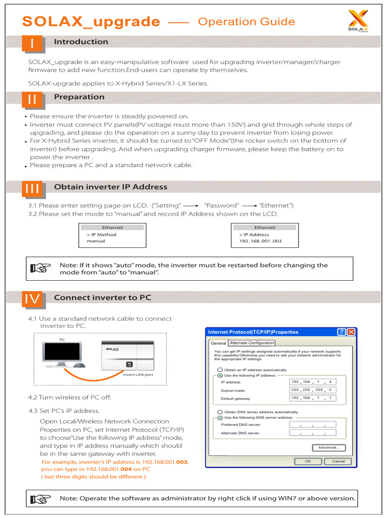 Solax - Upgrade Operation Guide V1.4 | PDF | Ip Address | Computer Network