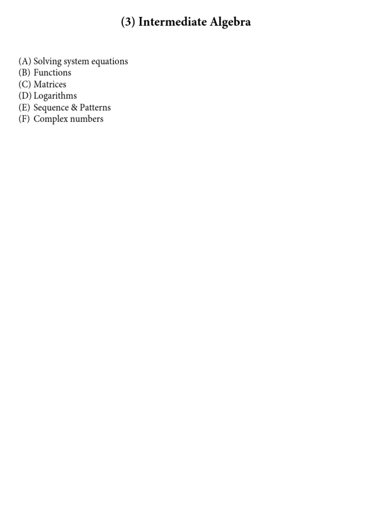 Intermediate Algebra Practice Tests | PDF | Matrix (Mathematics ...