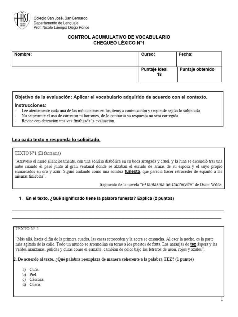 Guia de Vocabulario | PDF | Estudios de idiomas extranjeros