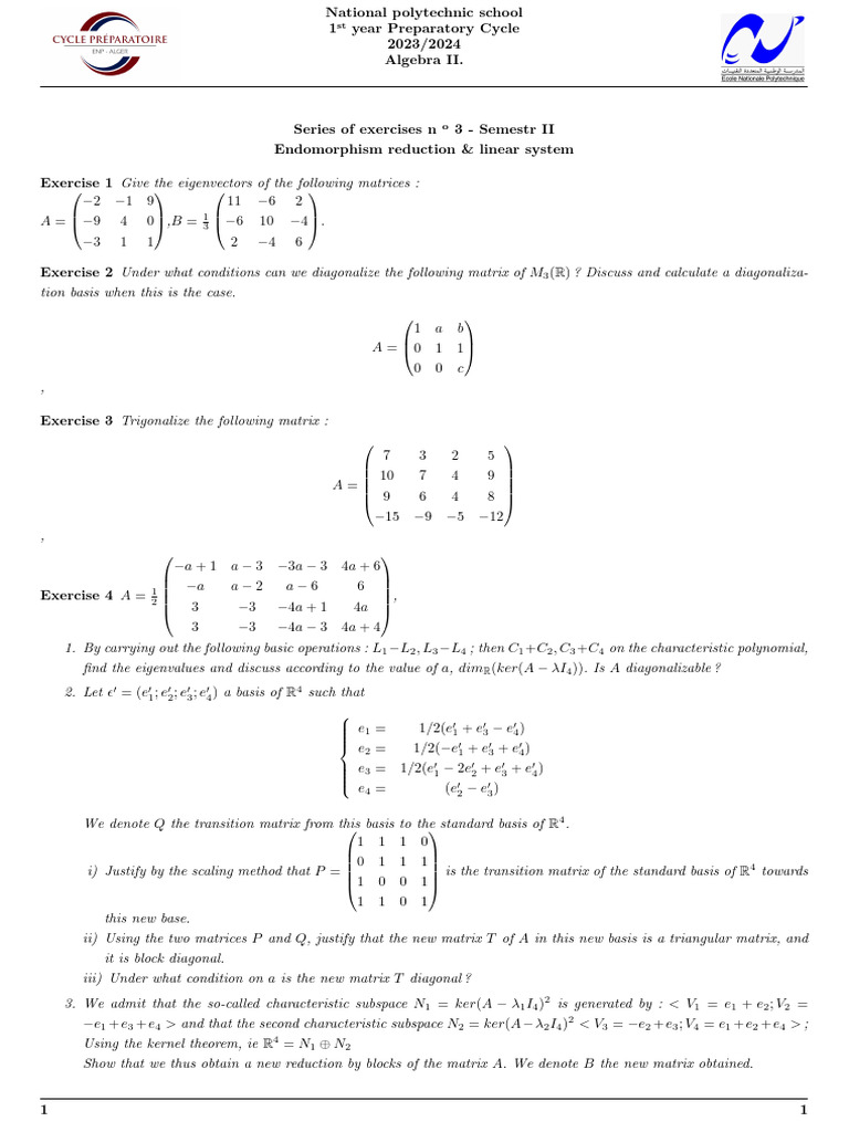 TD Endomorphism-Reduction LS | PDF | Functions And Mappings | Operator Theory