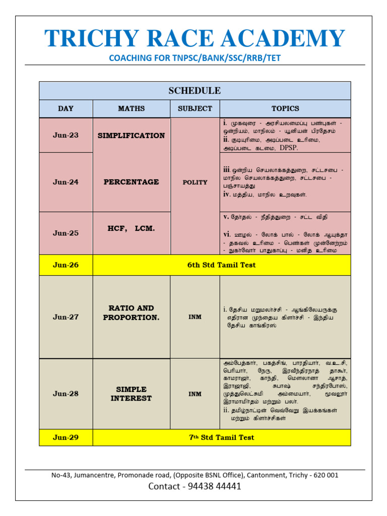 Revition Shedule | PDF
