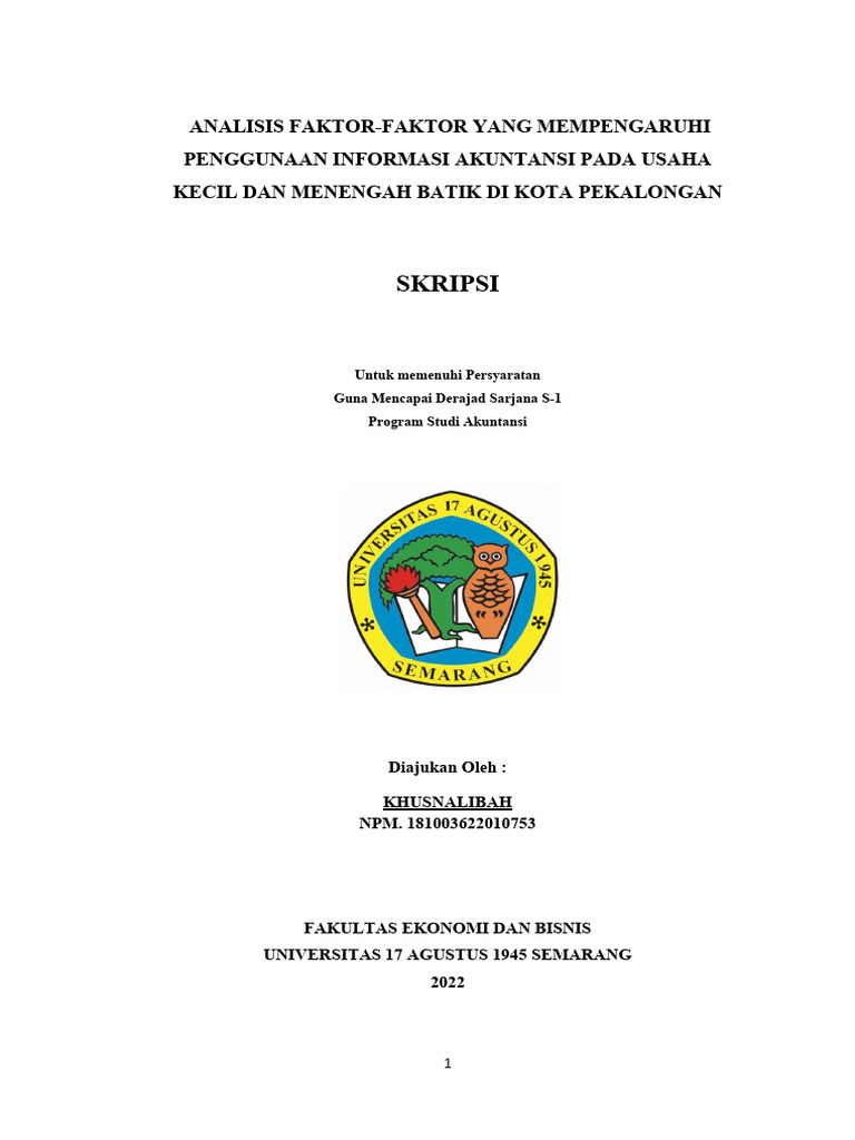 Revisi Skripsi Halaman Fix | PDF | Karier & Perkembangan | Bisnis