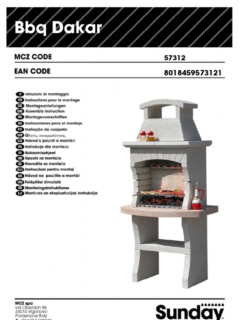 Assembly Manual of Masonry Stone Charcoal Grill BBQ Dakar | PDF ...