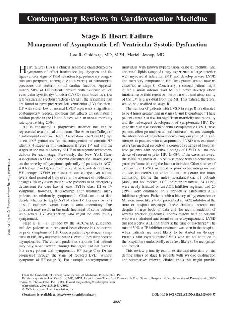 Circulationaha 105 600437 | PDF | Heart Failure | Myocardial Infarction