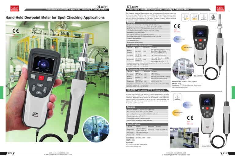 Hand-Held Dewpoint Meter For Spot-Checking Applications: CEM CEM | PDF | Humidity | Applied And ...