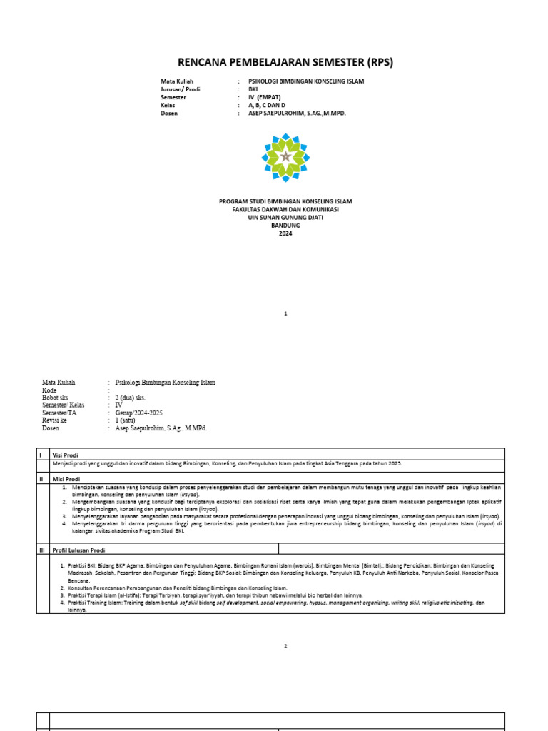 RPS Psikologi BKI 2024 | PDF