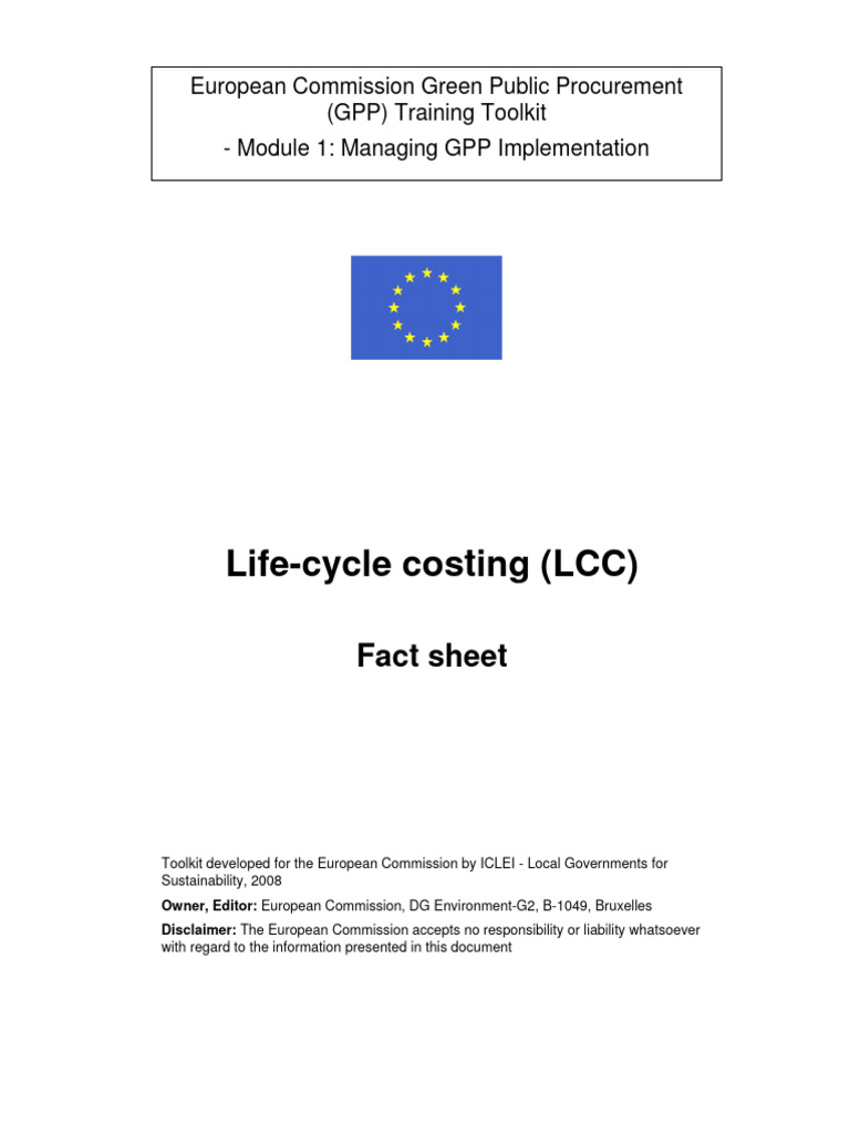 Life-Cycle Costing (LCC) - Factsheet | PDF | Efficient Energy Use ...