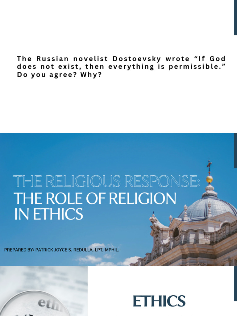 The Religious Response The Role of Religion in Ethics - 024333 | PDF