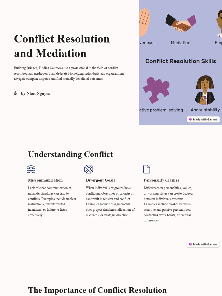 Conflict Resolution and Mediation | Download Free PDF | Mediation | Conflict Resolution