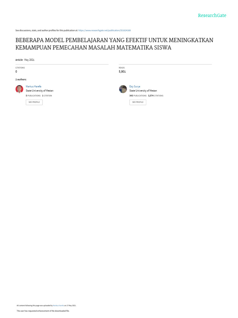 Beberapa Model Pembelajaran Yang Efektif Untuk Meningkatkan Kemampuan ...