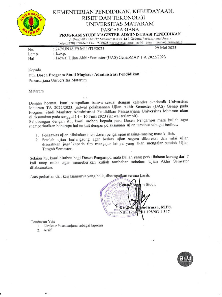 Jadwal Uas Map Genap 2023 | PDF