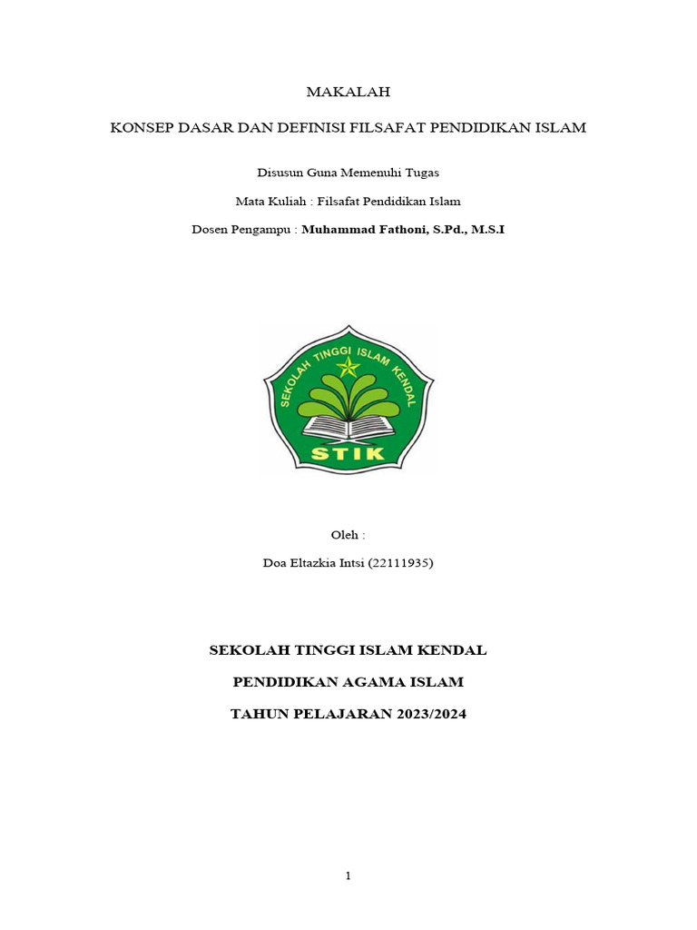 Makalah Konsep Dasar Dan Definisi Fsi | PDF
