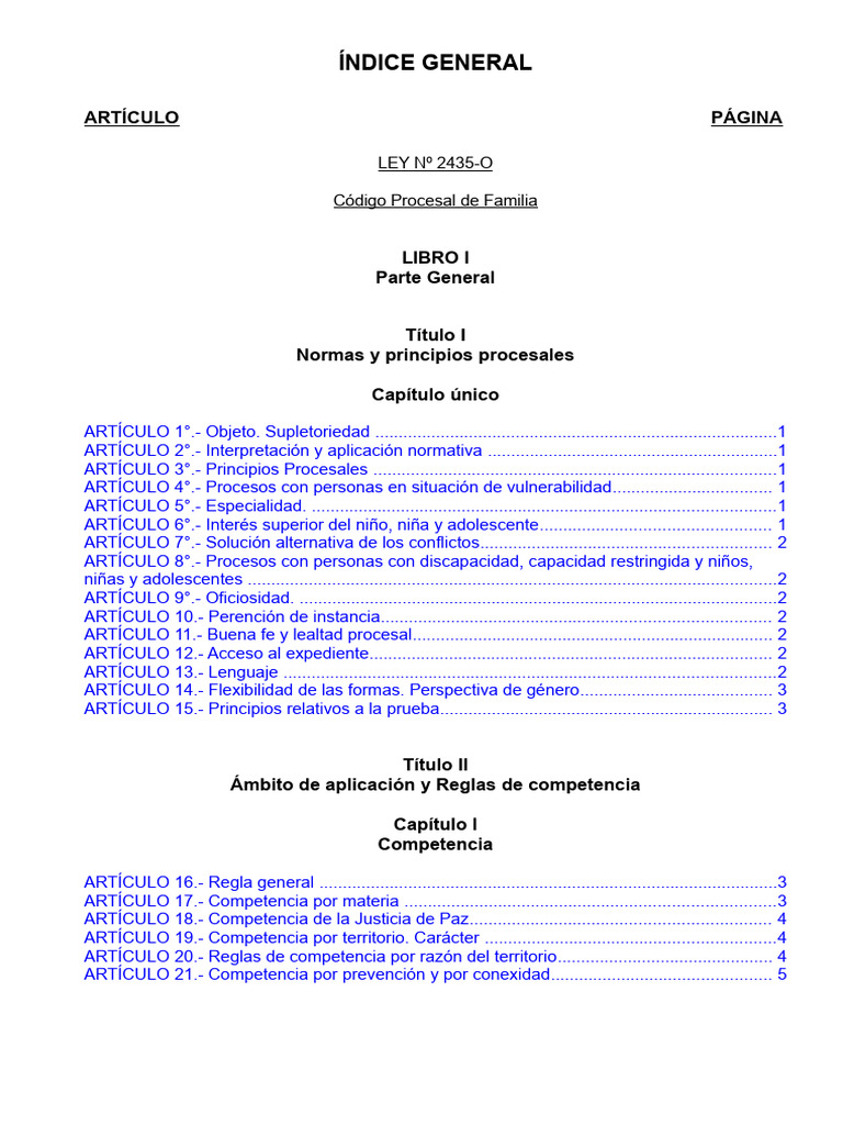 Código Procesal de Familia Ley 2435-O | PDF | Ley procesal | Mandato