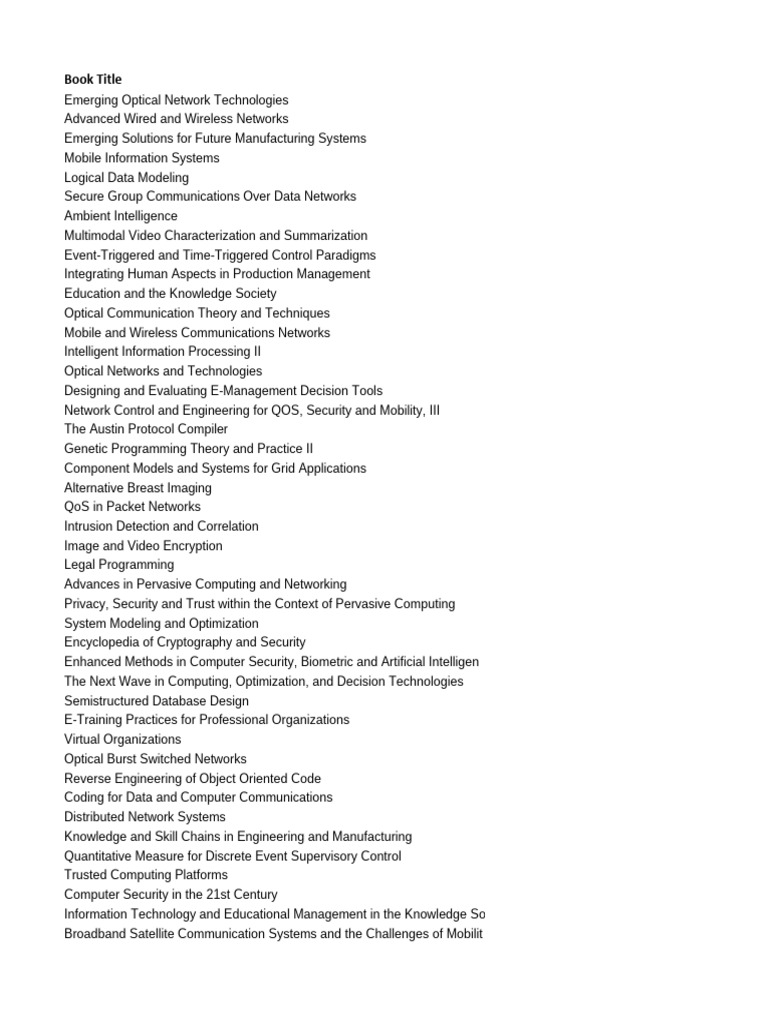 SpringerNature Books Title List 20240403 062757 | PDF | Computer Science | Computing