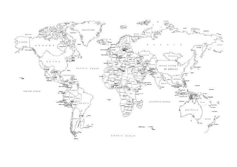 Labelled World Map Printable | PDF
