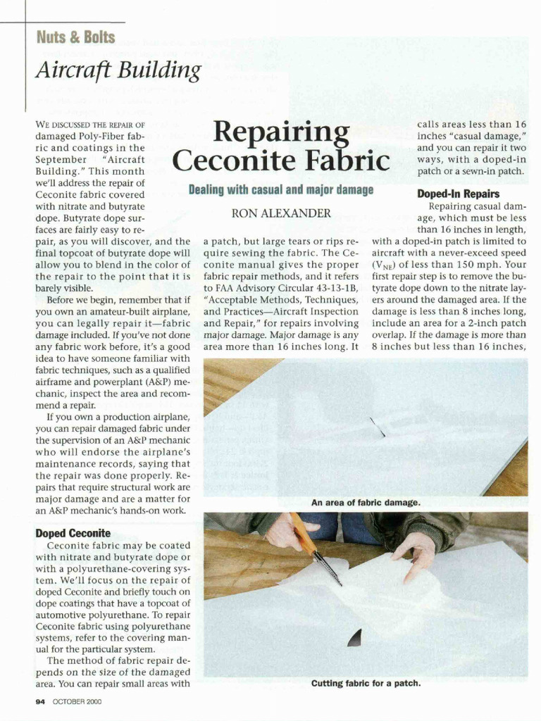 Repairing_Ceconite_fabric | Download Free PDF | Seam (Sewing) | Aircraft
