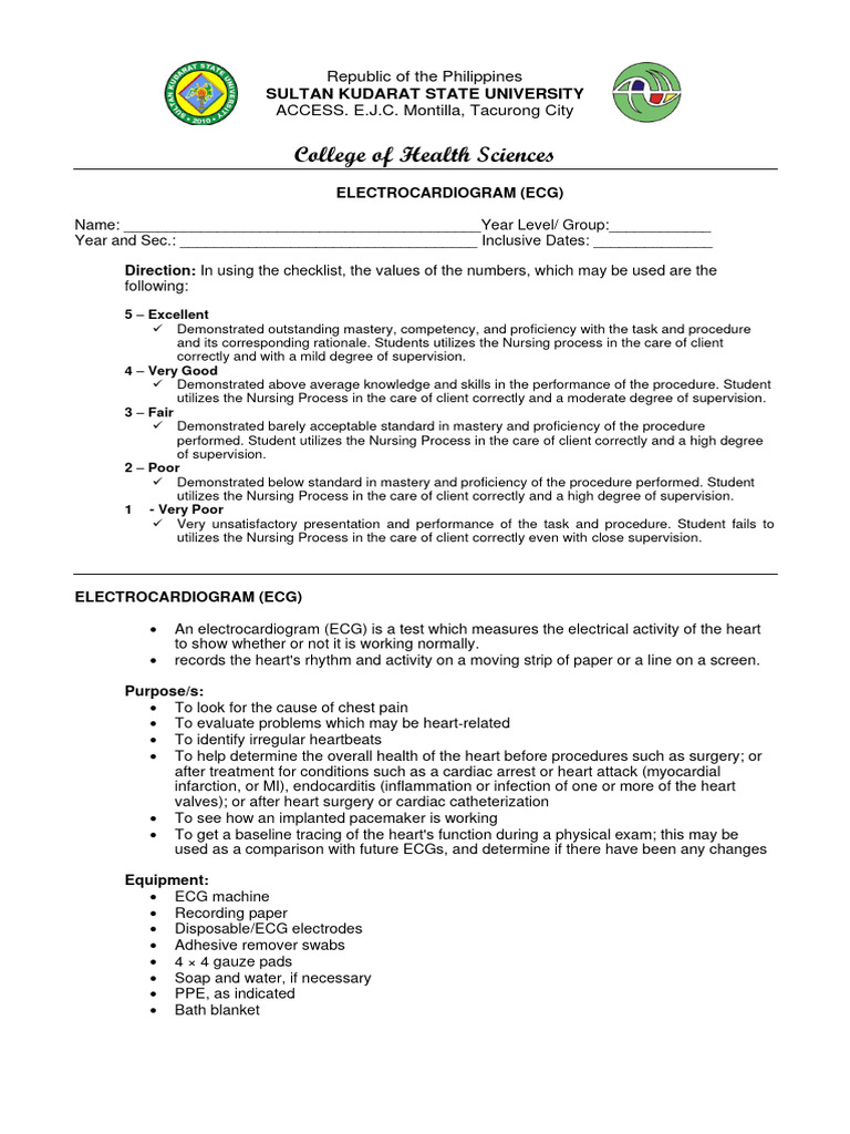 CHECKLIST-FOR-ECG | PDF | Electrocardiography | Myocardial Infarction