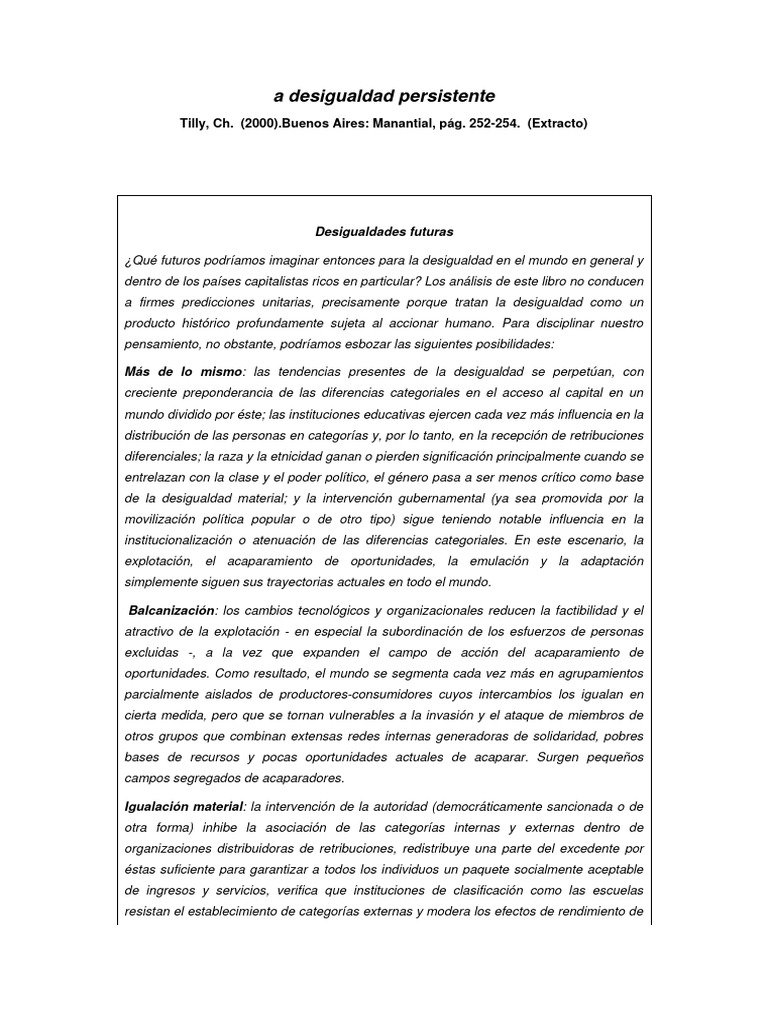 La Desigualdad Persistente | PDF | Desigualdad social | Discriminación ... La Desigualdad Persistente | PDF | Desigualdad social | Discriminación ...