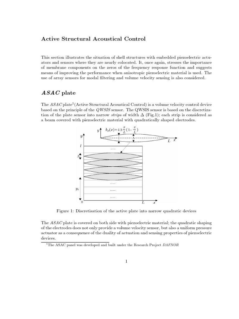Active Structural Acoustic Control Panel | PDF | Piezoelectricity ...