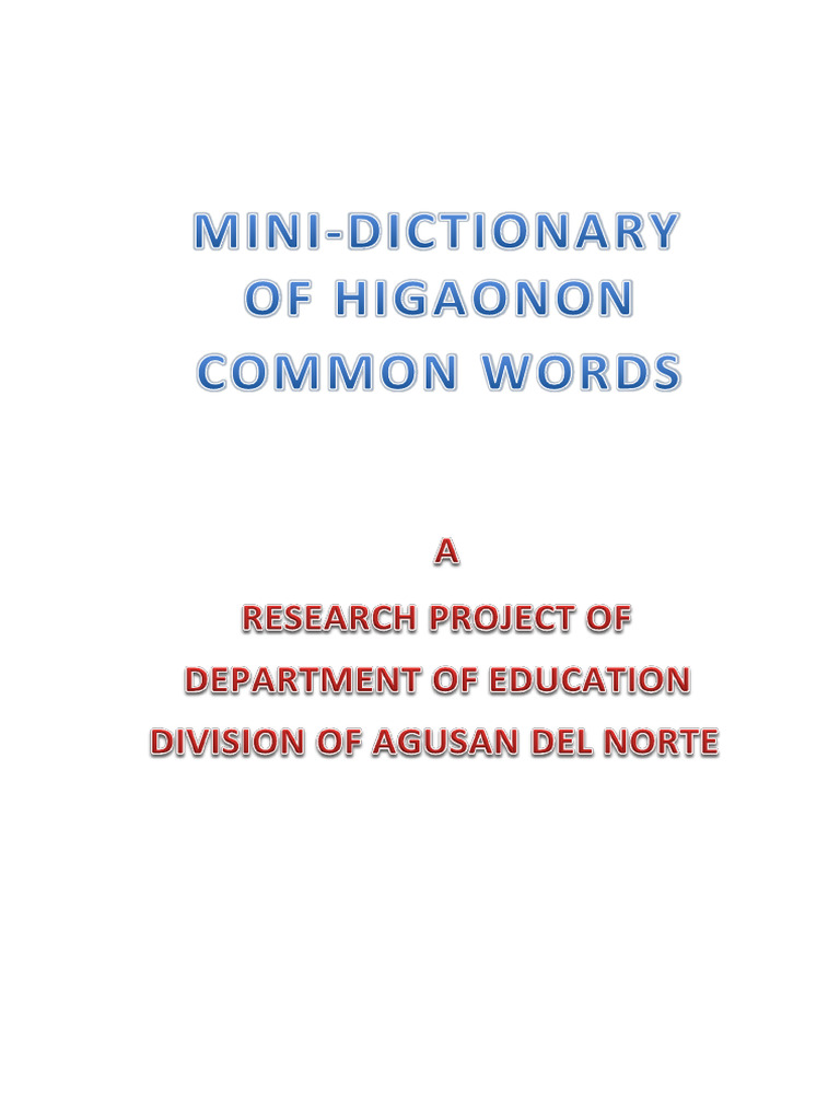 Higaonon Dictionary Final | PDF