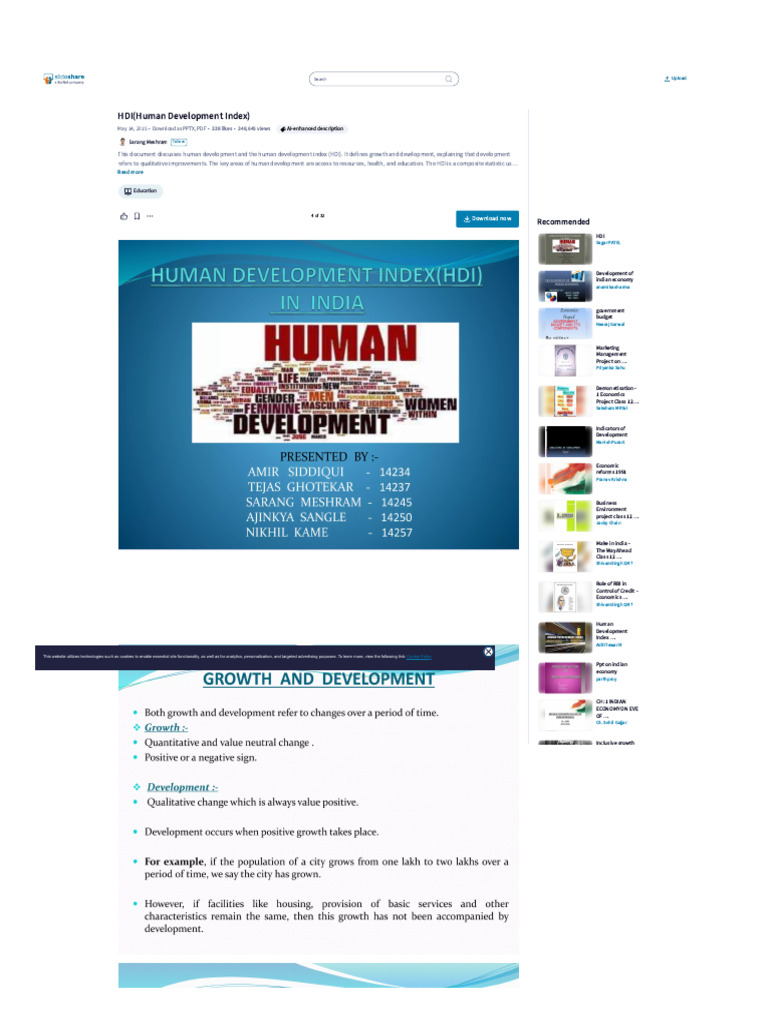 WWW Slideshare Net Sarangmeshram2 Hdihuman Development Index 48158169 | PDF | Human Development ...
