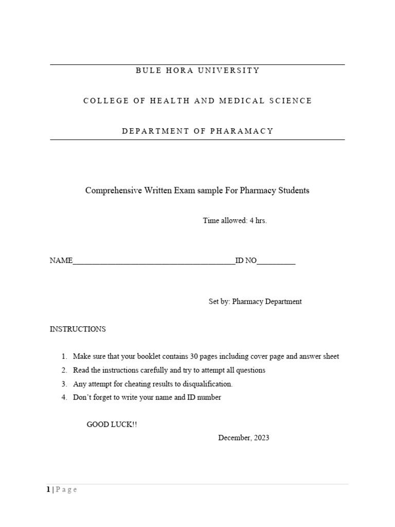 Comprensive Exam Final-1 | PDF | Hiv/Aids | Aspirin