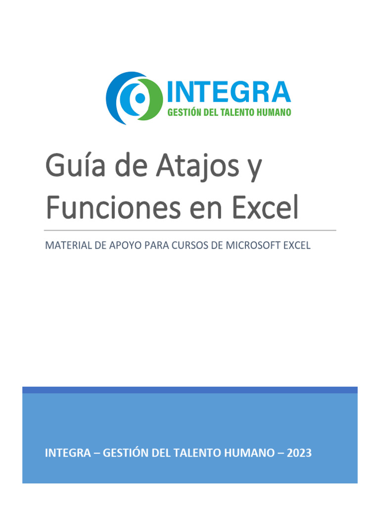Guía de Atajos y Funciones en Excel 2023 | Descargar gratis PDF | Matriz (Matemáticas) | Tasa ...