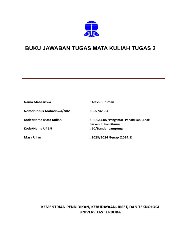 855742334-BJT-Pengantar Pendidikan Anak Berkebutuhan Khusus-TMK 2 | PDF