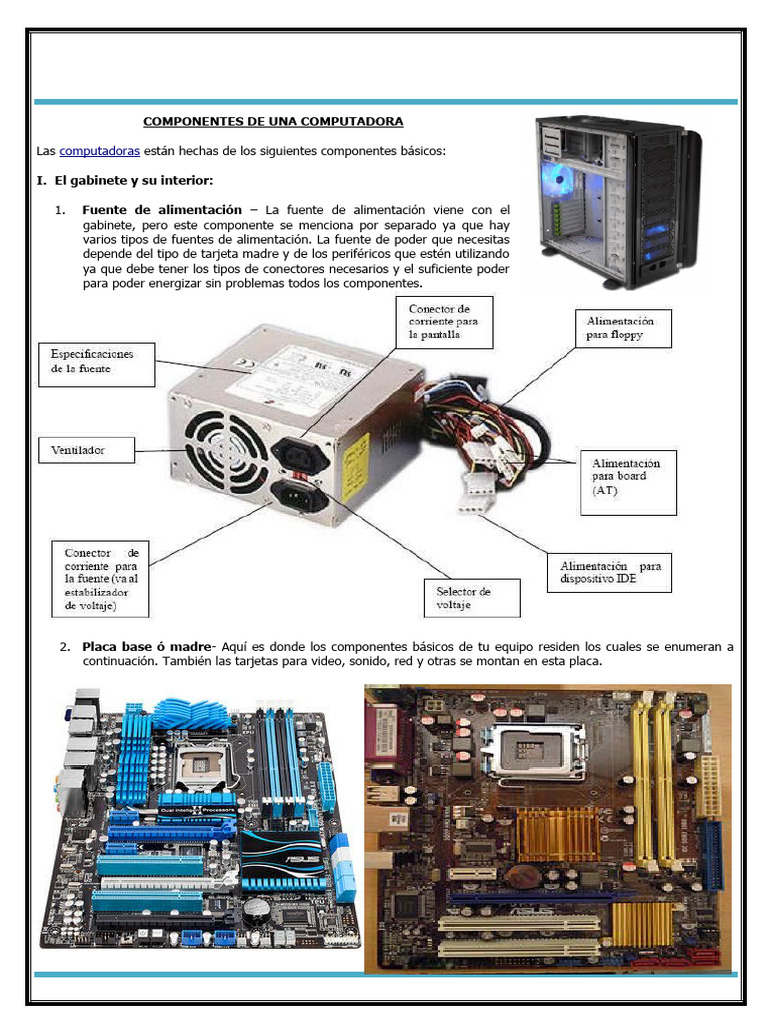 Componentes de Una PC | PDF