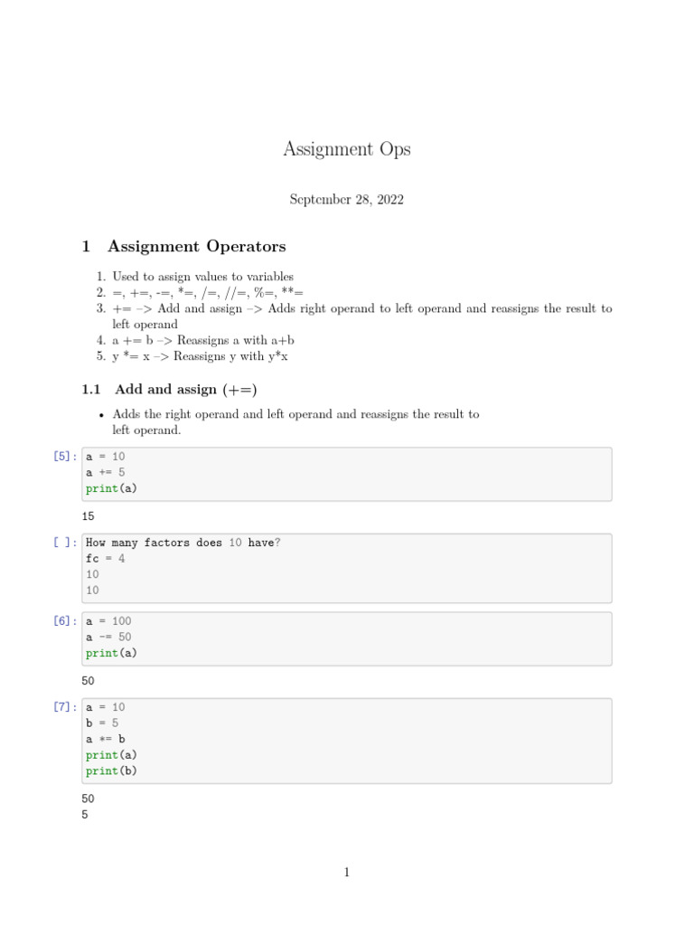 Assignment Ops | PDF | Number Theory | Arithmetic
