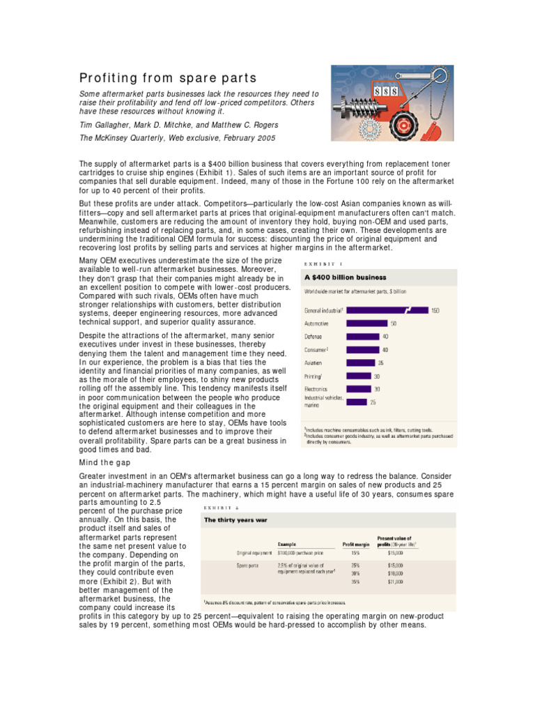Boosting Aftermarket Profit Margins | PDF | Sales | Pricing