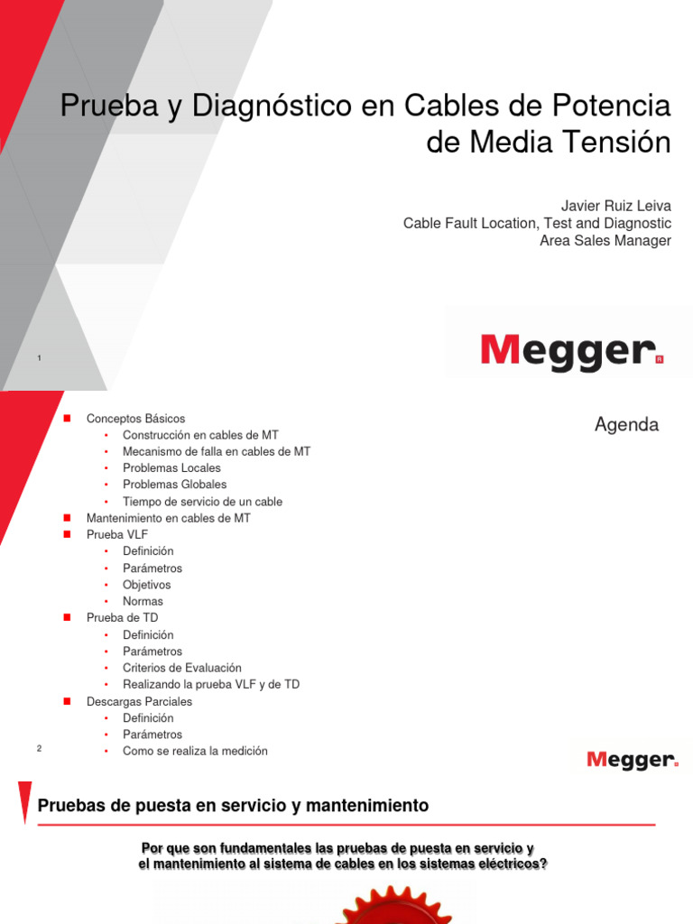 Prueba y Diagnóstico en Cables de Potencia Media Tensión VLF, TD & PD - Megger | PDF | Aislador ...