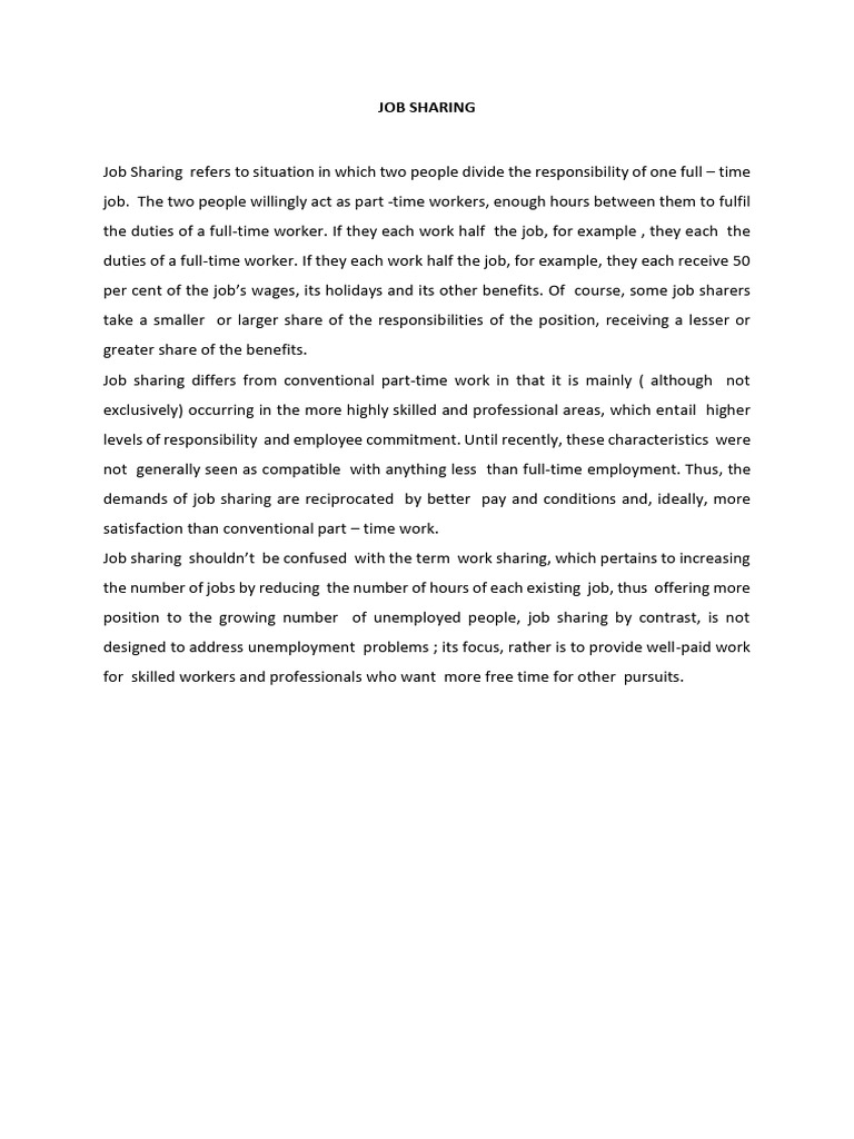 Job Sharing | PDF